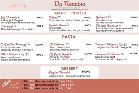 Da Nonnina à Le Havre Menu Et Photos