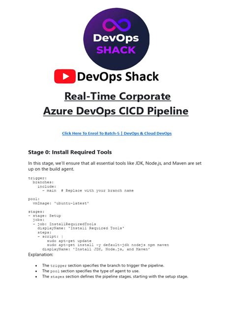 Devops Shack Azure Devops Pipeline Pdf Software Software Engineering