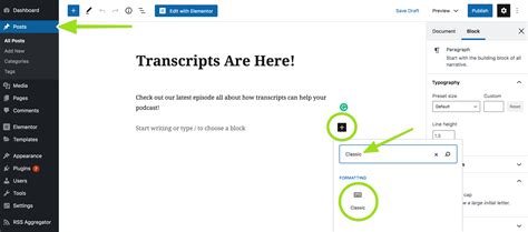 embed using gutenberg buzzsprout help