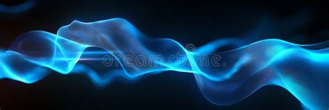 Abstract Blue Wave Pattern On A Dark Background Smooth Flowing Lines
