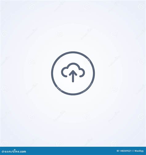 Cloud Computing Upload Vector Best Gray Line Icon Stock Vector Illustration Of Mobility