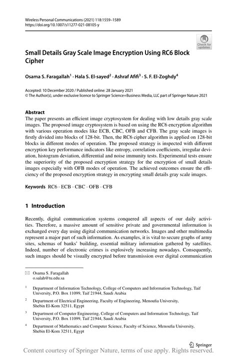 Small Details Gray Scale Image Encryption Using Rc6 Block Cipher