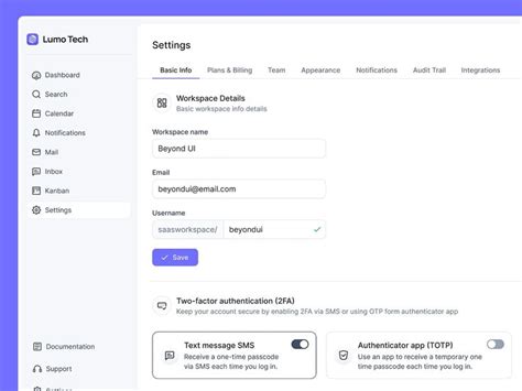Settings Page SaaS UI Saas Web Design Navigation Design