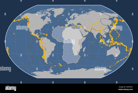 African Tectonic Plate On The Solid Contour Map In The Kavrayskiy Vii Projection Centered