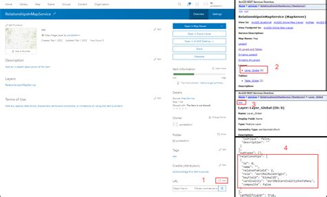 How To See The Properties Of A Relationship For A Layer In A Hosted Feature Map Service