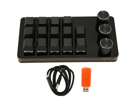 Mini Custom Keypad 14 Keys 3 Knobs Programmable Blue Switch Hot Swappable Programming Macro
