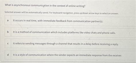 solved what is asynchronous communication in the context of