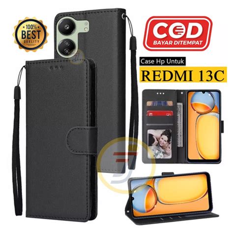 Jual Flip Case Xiaomi Redmi C Case Kulit Casing Dompet Hp Premium Hitam Jakarta Pusat