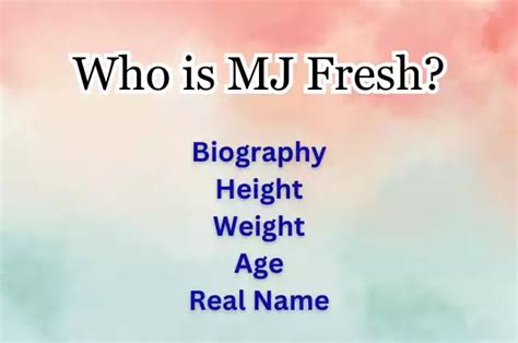 Who Is Mj Fresh Bio Age Height Real Name Boyfriend Net Worth