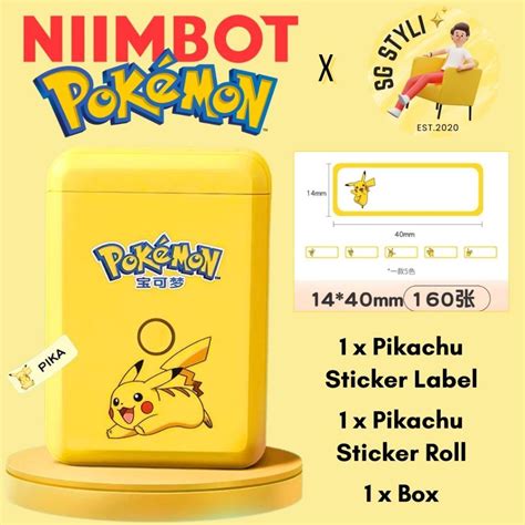 💯 Nimbot Niimbot D110 Label Printer Pikachu Pokemon Portable Thermal Label Maker 1 Free Pikachu