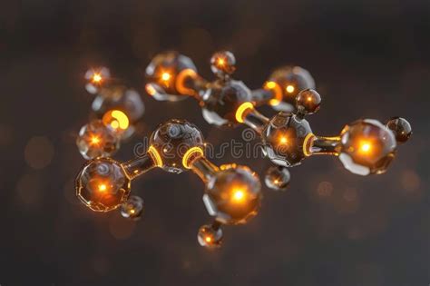 Abstract Glowing Molecular Structure With Detailed Atomic Connections