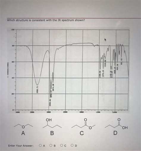 solved which structure is consistent with the ir spectrum