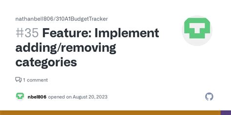 Feature Implement Addingremoving Categories · Issue 35