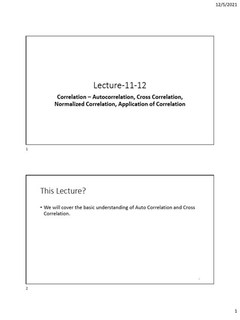 Dsp W6 Handouts Pdf Autocorrelation Information And