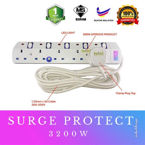 Extension 3 Plug 2 3 4 5 Gang Sirim 5m Heavy Light Duty Extension Trailing Socket