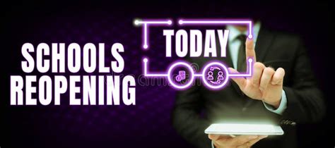 Writing Displaying Text Schools Reopening Business Approach Classes