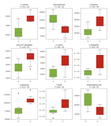 Top Ranked Differential Metabolites Between Groups A And C “green