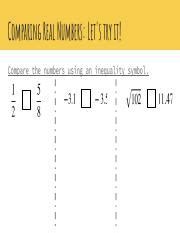 Comparing Real Numbers Learn How To Order And Graph On A Number Course Hero