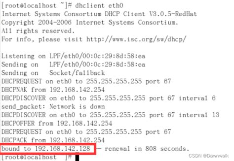 【linux中搭建的dhcp服务器但客户端无法正确获取ip的解决方法】linux配置dhcp客户端查不到 Csdn博客