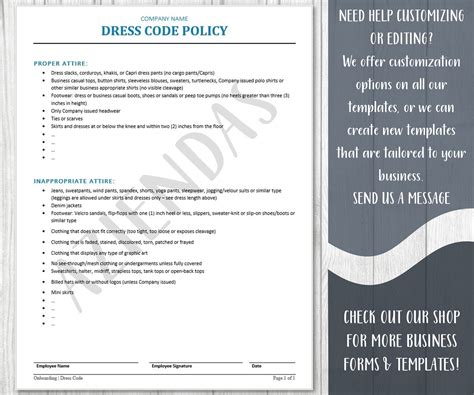 Employee Dress Code Policy Template Hr Onboarding Templates Editable Word Hr Template New