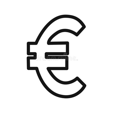 euro sign icon linear vector graphics sign stock vector illustration