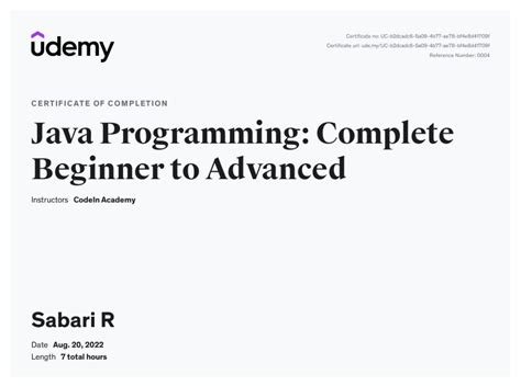 completed java programming course on udemy 🚀 learned a lot sabari r
