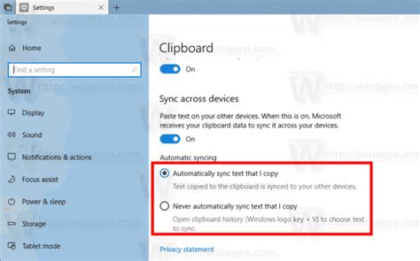 Enable Clipboard Sync Across Devices In Windows 10