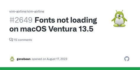 Fonts Not Loading On Macos Ventura 135 · Issue 2649 · Vim Airlinevim Airline · Github