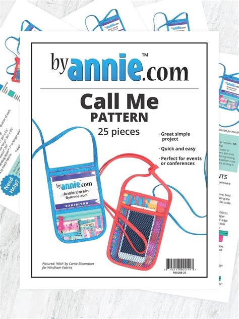 Buy By Annie Call Me Pattern Only Quilting Sewing Patchwork No Cover