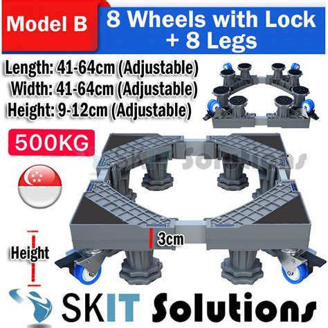 Skit Extendable Movable Base Bracket Stand Trolley Roller Wheel