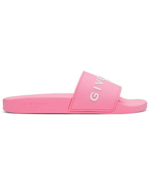 Givenchy Pink Paris Slides In Black Lyst
