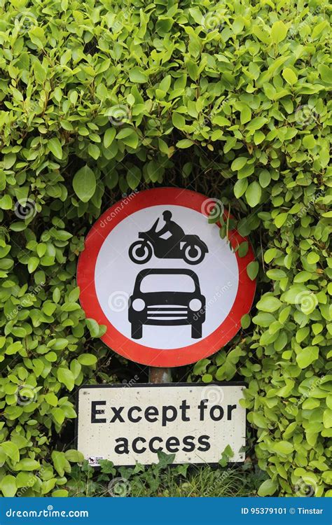 No Entry Except For Access Sign Stock Image Image Of Metal Circle