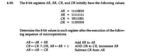 solved determine the 8 bit values in each register after the execution