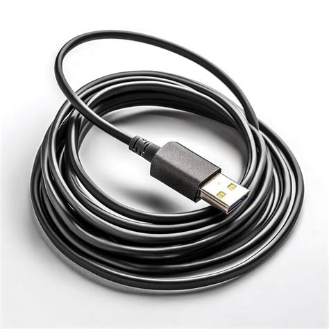 Usb Cable Isolated On White Background Premium Ai Generated Image