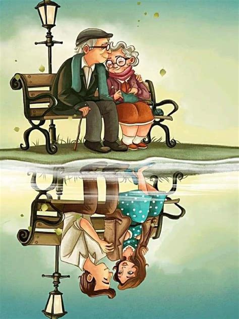 Amazing Art Love Is Growing Old Together But Staying Young At Heart