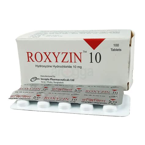 Roxyzin 10mg Tablet Arogga Online Pharmacy