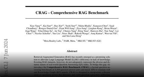 Crag — Comprehensive Rag Benchmark Lifeboat News The Blog
