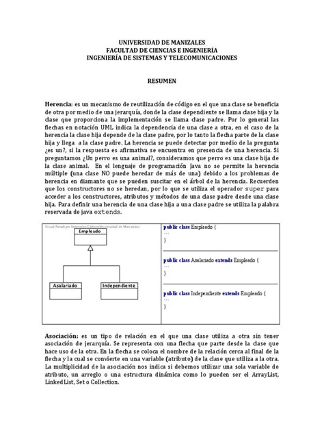 Uml Herencia Teoria Pdf Herencia Programación Orientada A Objetos Paradigmas De Programación