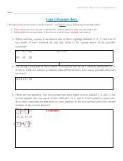 Unit 5 Practice Test Counting And Probability Solving For Course Hero