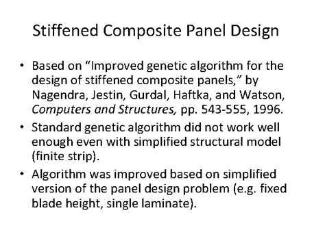 Stiffened Composite Panel Design Based On Improved Genetic