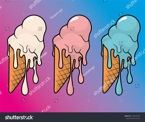 Melting Ice Cream Illustration