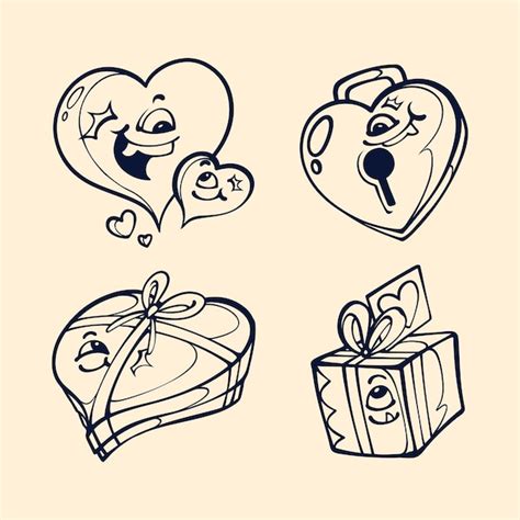 Premium Vector Asset Valentine T Outline Vector Art