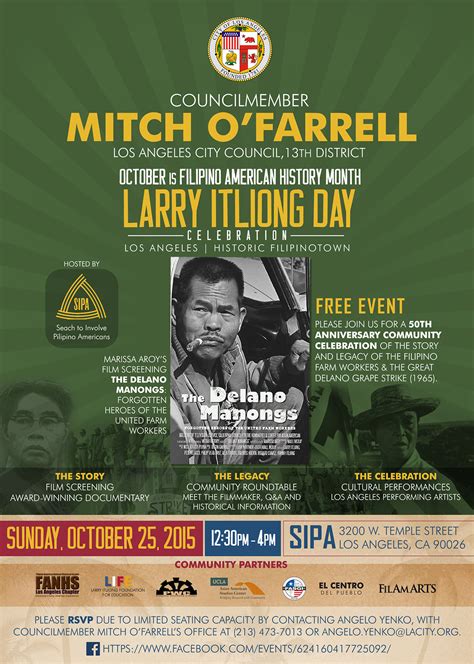 Larry Itliong Day Celebration FANHS