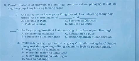 B Panuto Basahin at unawain mo ang mga | StudyX
