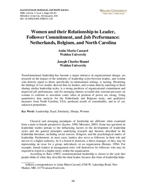 Pdf The Leader Follower Relationship And Follower Performance