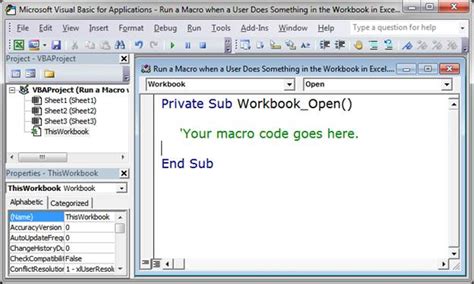 Run A Macro When A User Does Something In The Workbook In Excel