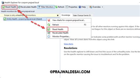 Reset The Health For A Monitor In Scom Effectively