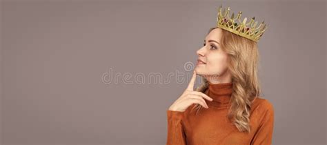 Princess Woman With Crown Woman Portrait Header Banner With Copy