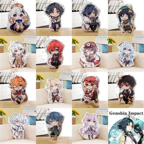 Genshin Impact 45cm Pillow Plush Dolls Zhongli Paimon Xingqiu Cushion