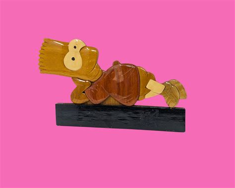 Vintage 1990s Handmade Hand Carved Bart Simpson Artwork For Hanging Myretrospectioninc